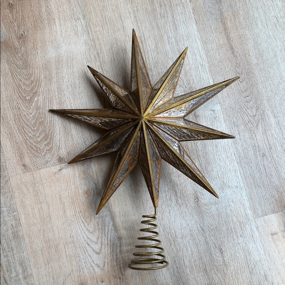 Pottery Barn | Holiday | Pottery Barn Glassmetal Gold Star Tree Topper ...